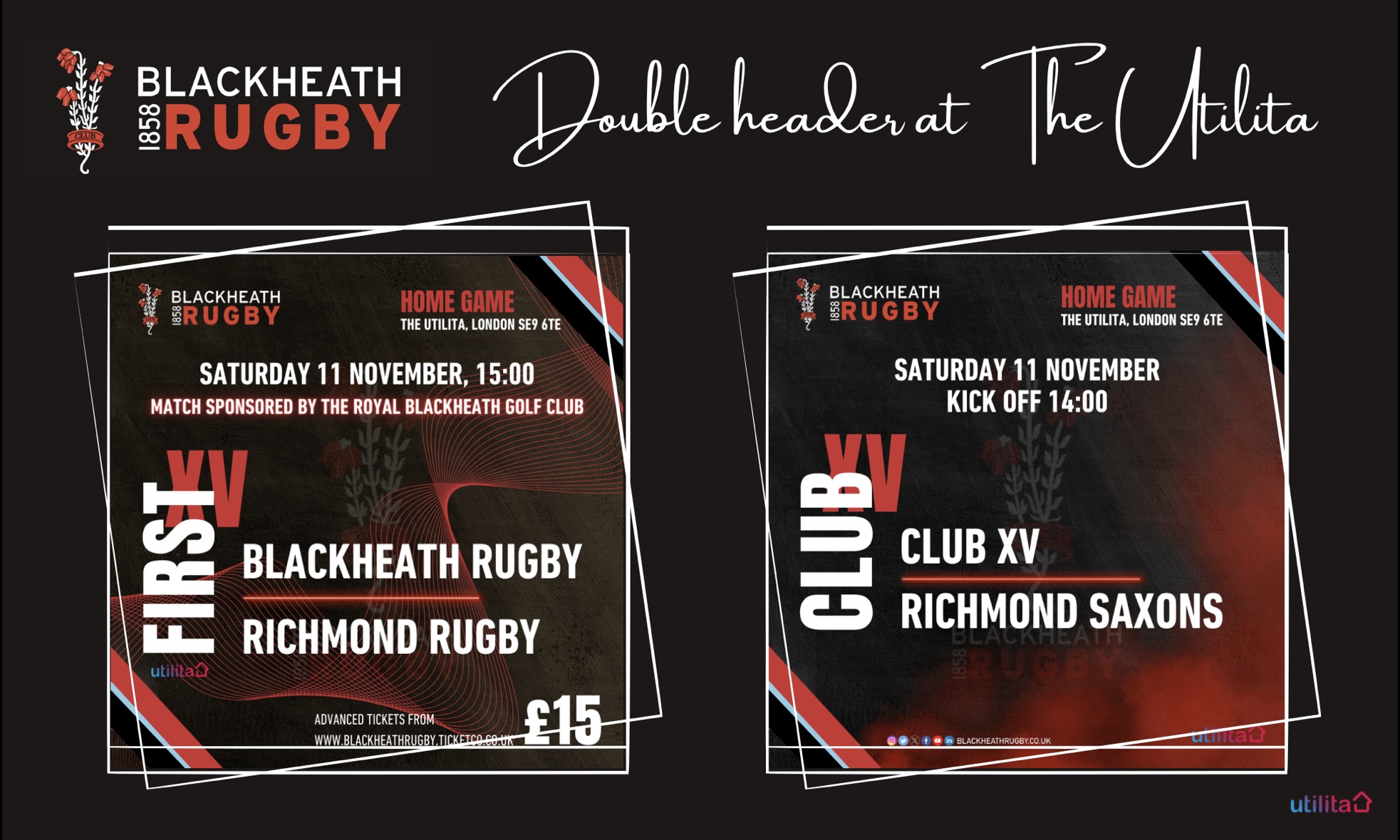 Club v Richmond - Sat 11 Nov - Blackheath Rugby